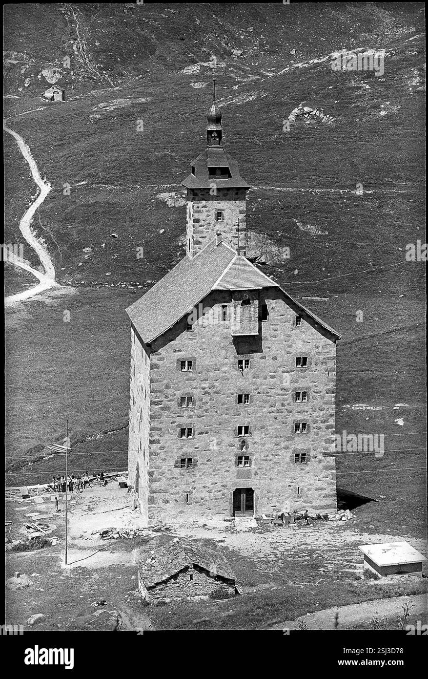 Altes Hospiz auf dem Simplonpass 1971#Old hospice on Simplon pass 1971 ...