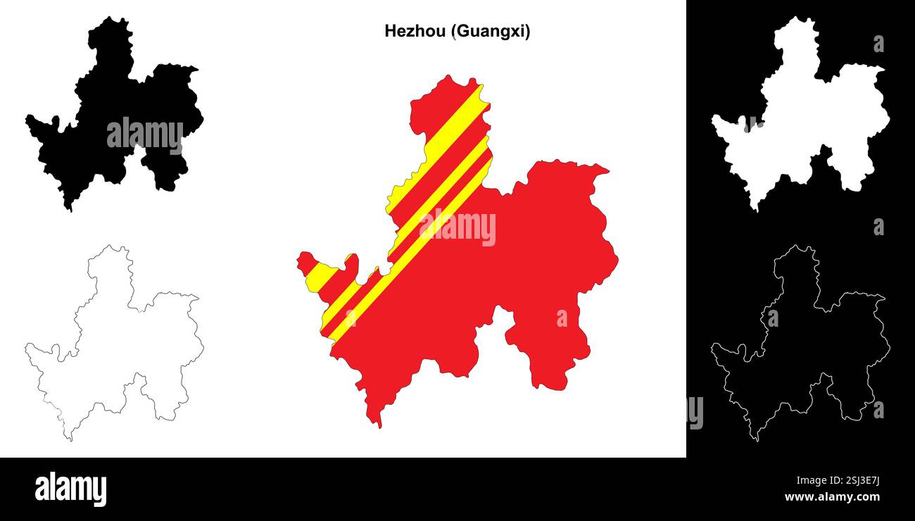Hezhou map hi-res stock photography and images - Alamy