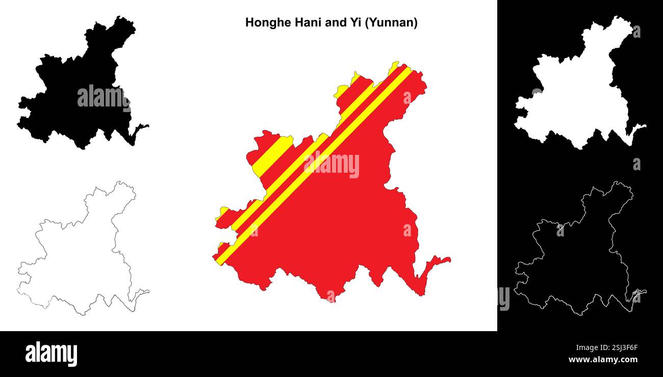 Map of honghe hani and yi hi-res stock photography and images - Alamy