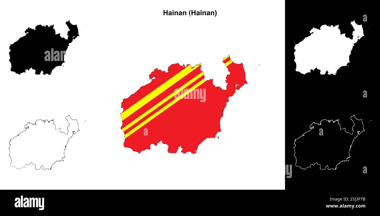 Hainan blank outline map set Stock Vector Image & Art - Alamy