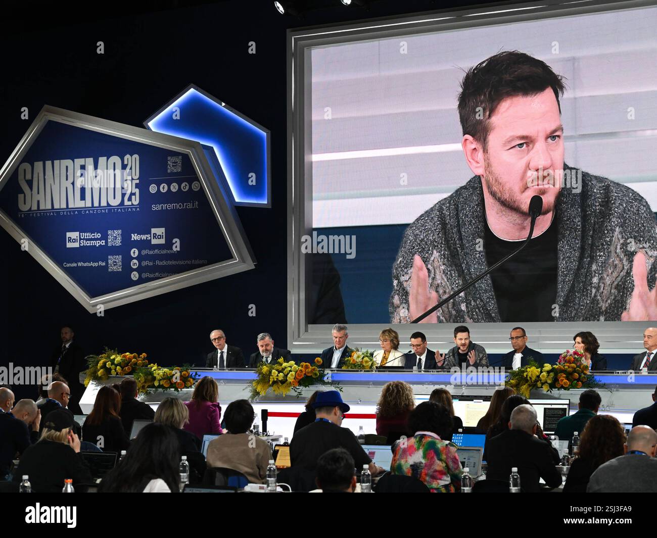 Sanremo, 75th Italian Song Festival 2025 - Presenters Press Conference ...