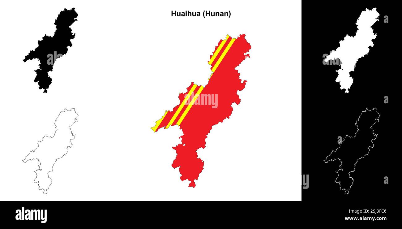 Huaihua outline map vector vectors hi-res stock photography and images ...