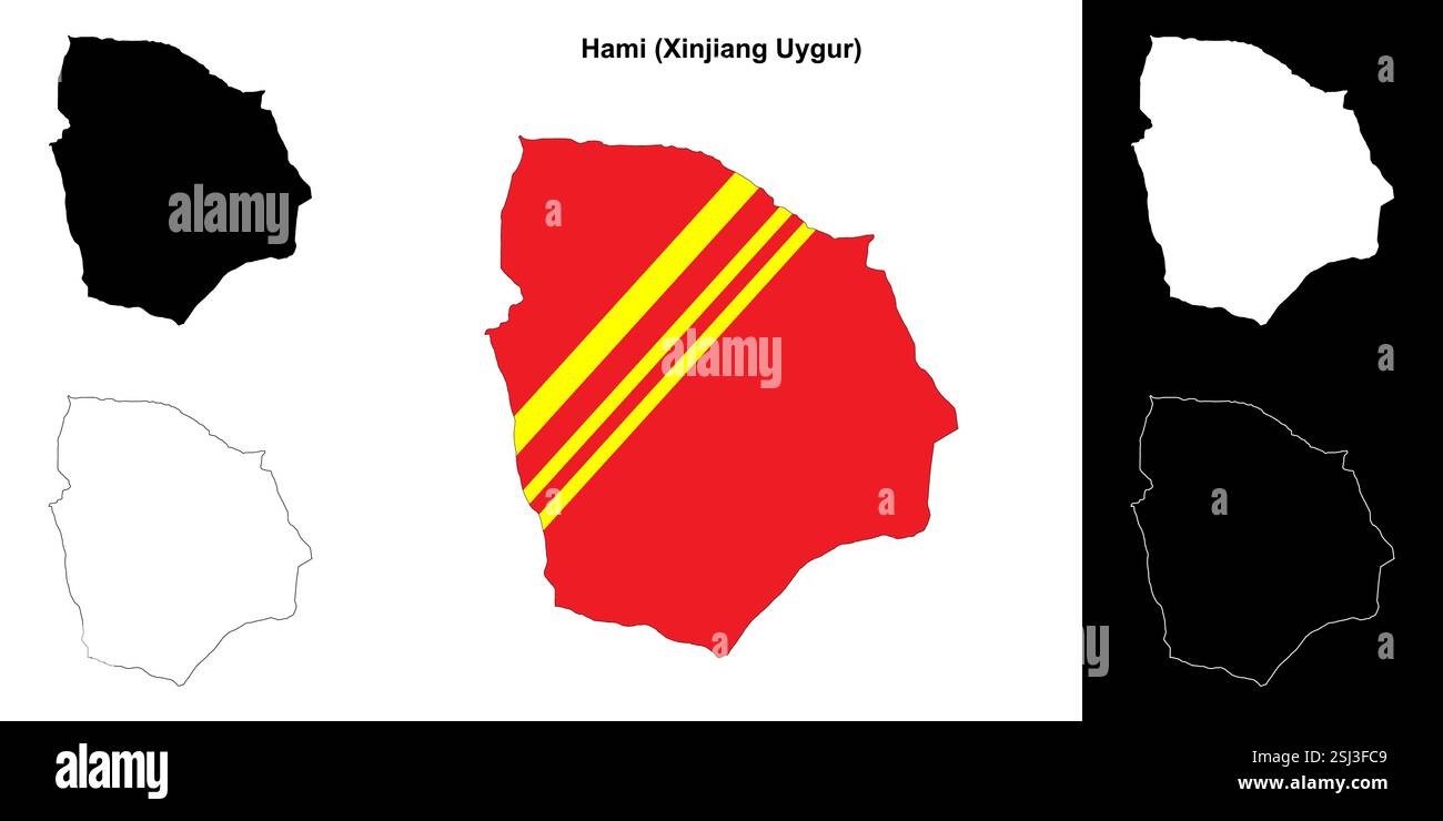 Hami blank outline map set Stock Vector Image & Art - Alamy