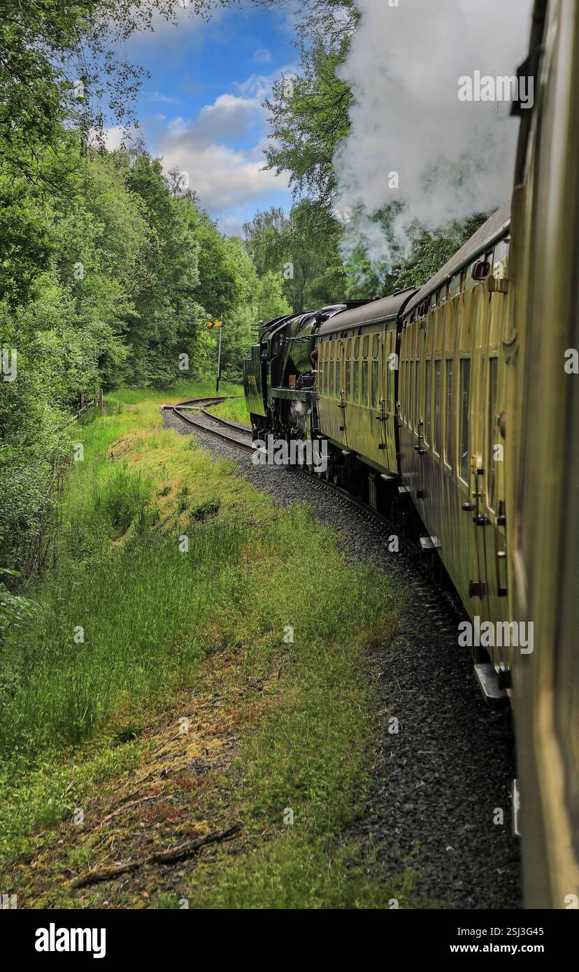 A view from a carriage of Taw Valley West Country class steam ...