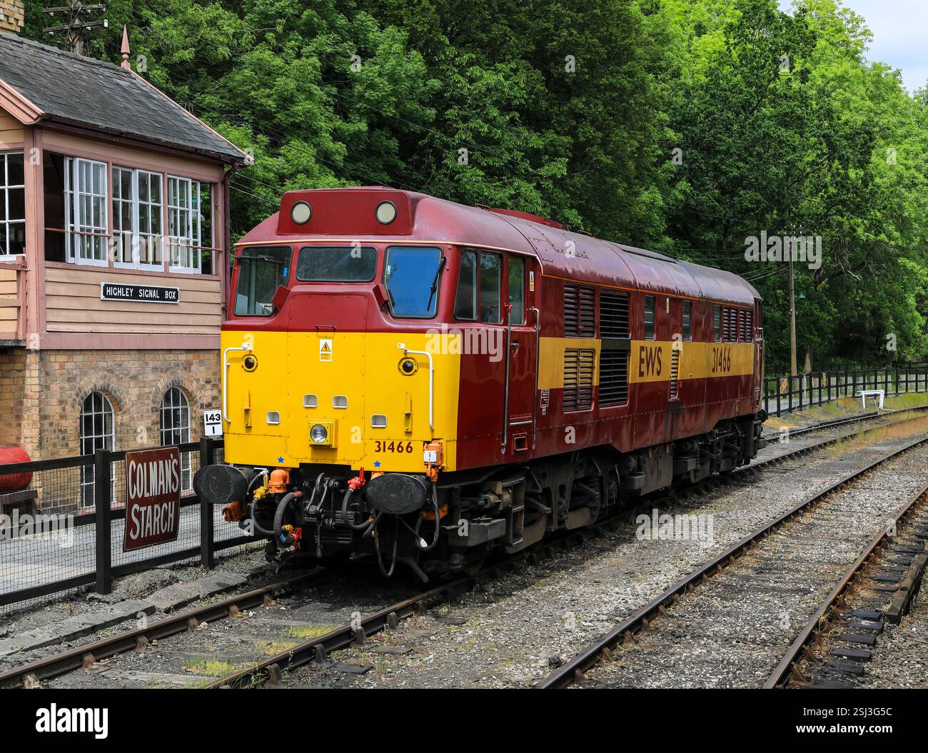 BR Class 31 diesel electric locomotive number 31466 outside Highley ...