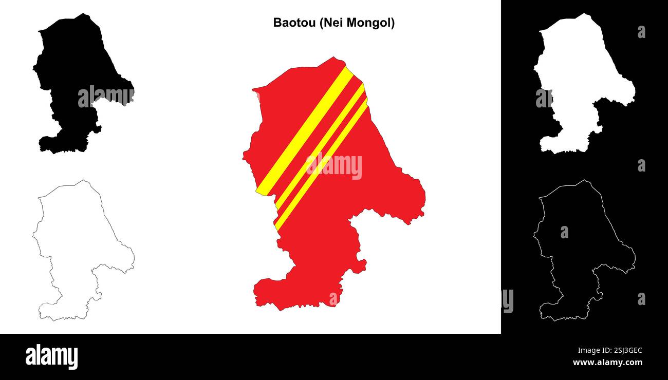 Nei mongol vector outline map hi-res stock photography and images - Alamy