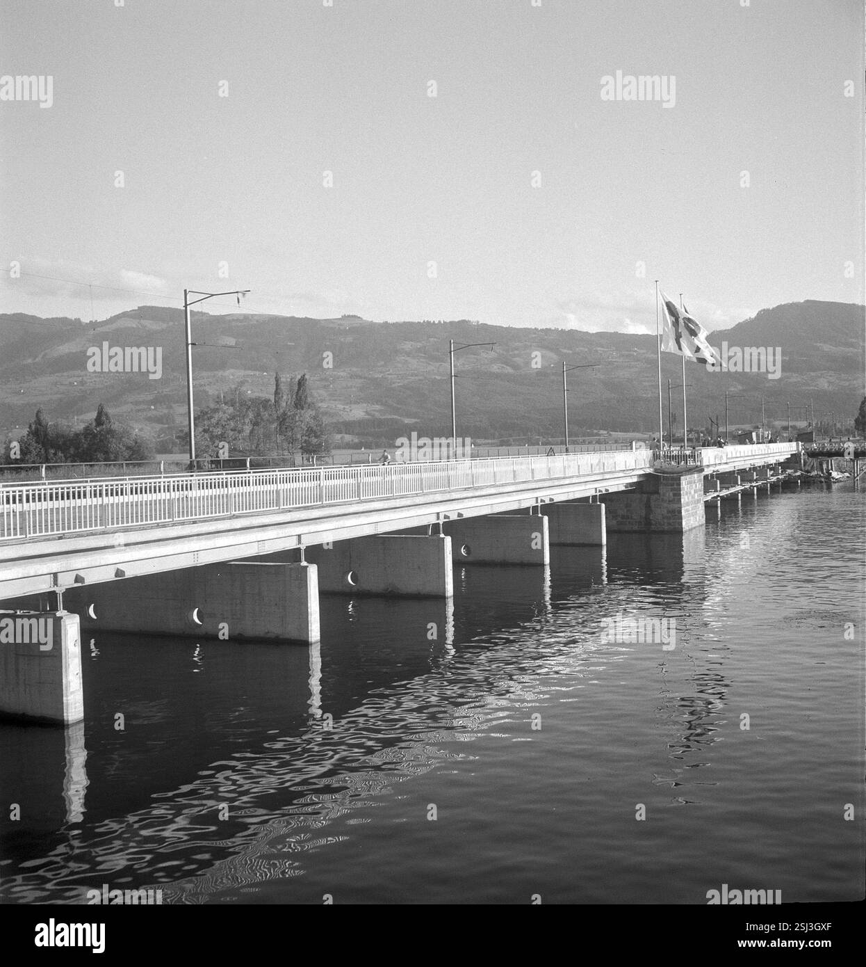 Rapperswiler Seedamm; 1950#Rapperswil lake barrage; 1950 Stock Photo ...