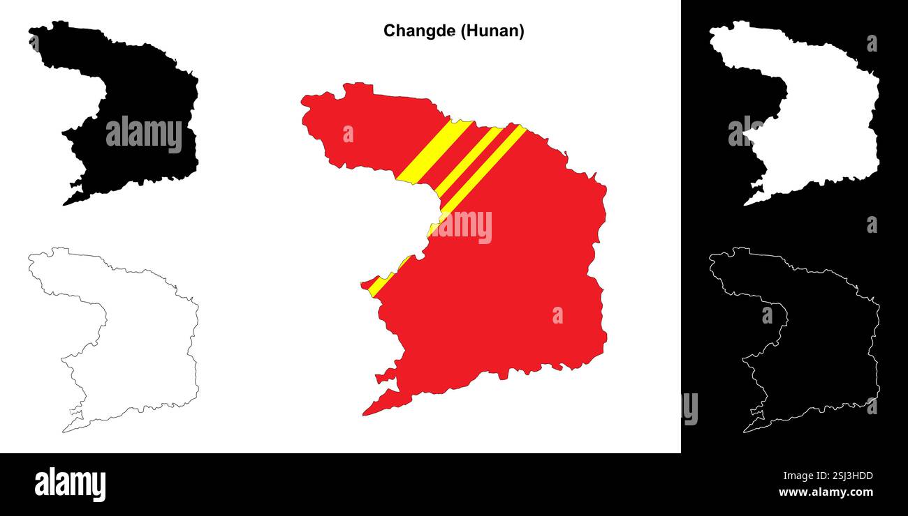 Changde blank outline map set Stock Vector Image & Art - Alamy