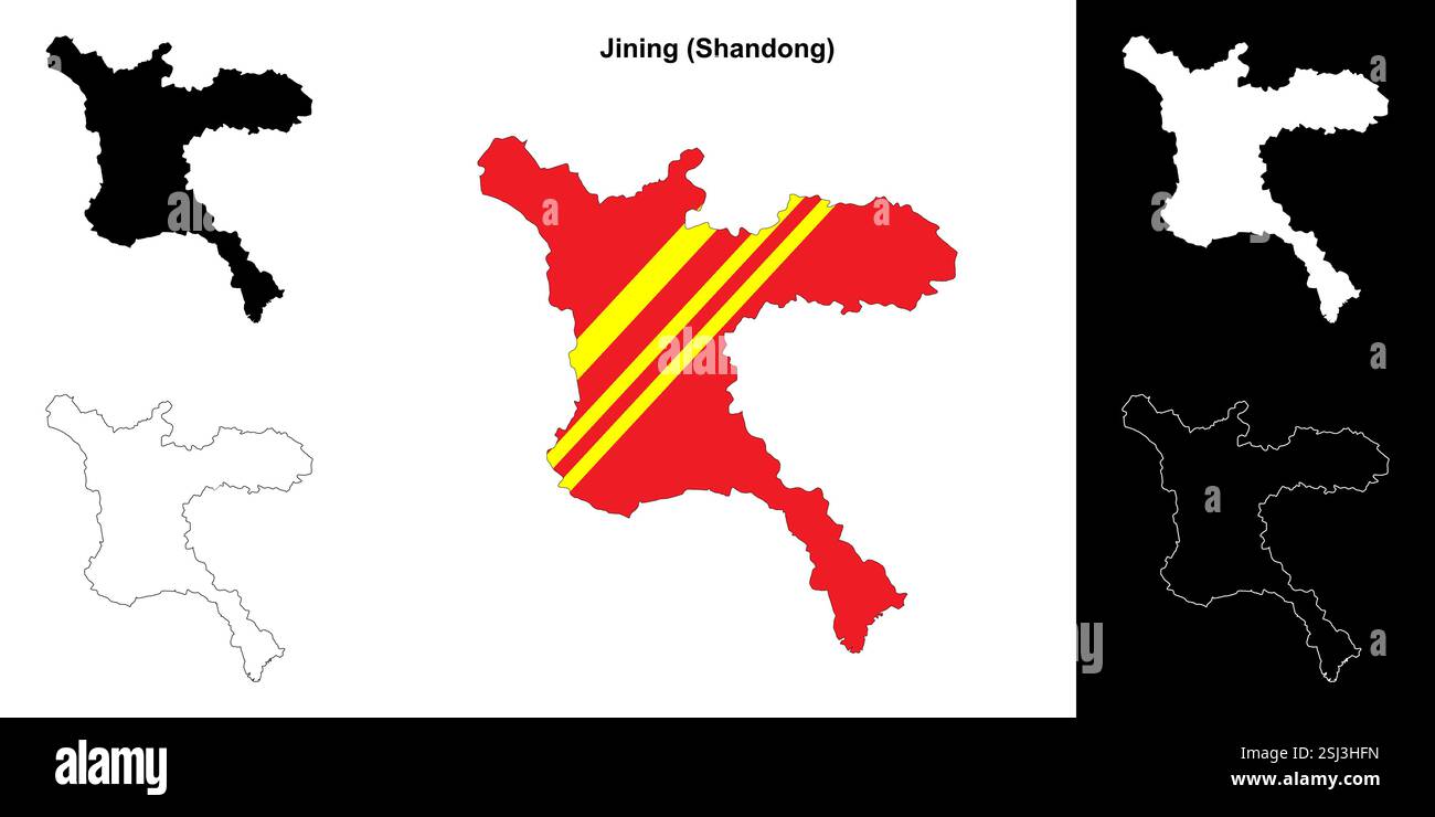 Jining blank outline map set Stock Vector Image & Art - Alamy