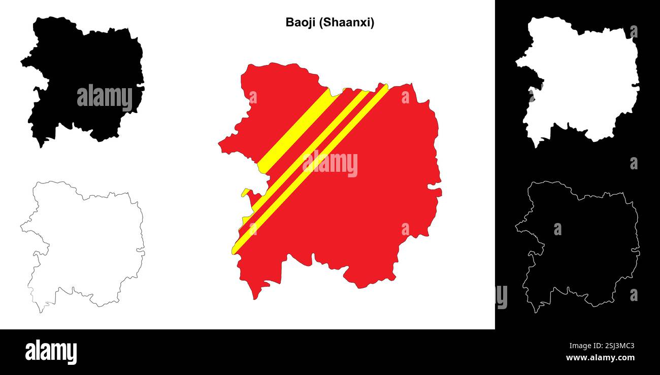Baoji blank outline map set Stock Vector Image & Art - Alamy