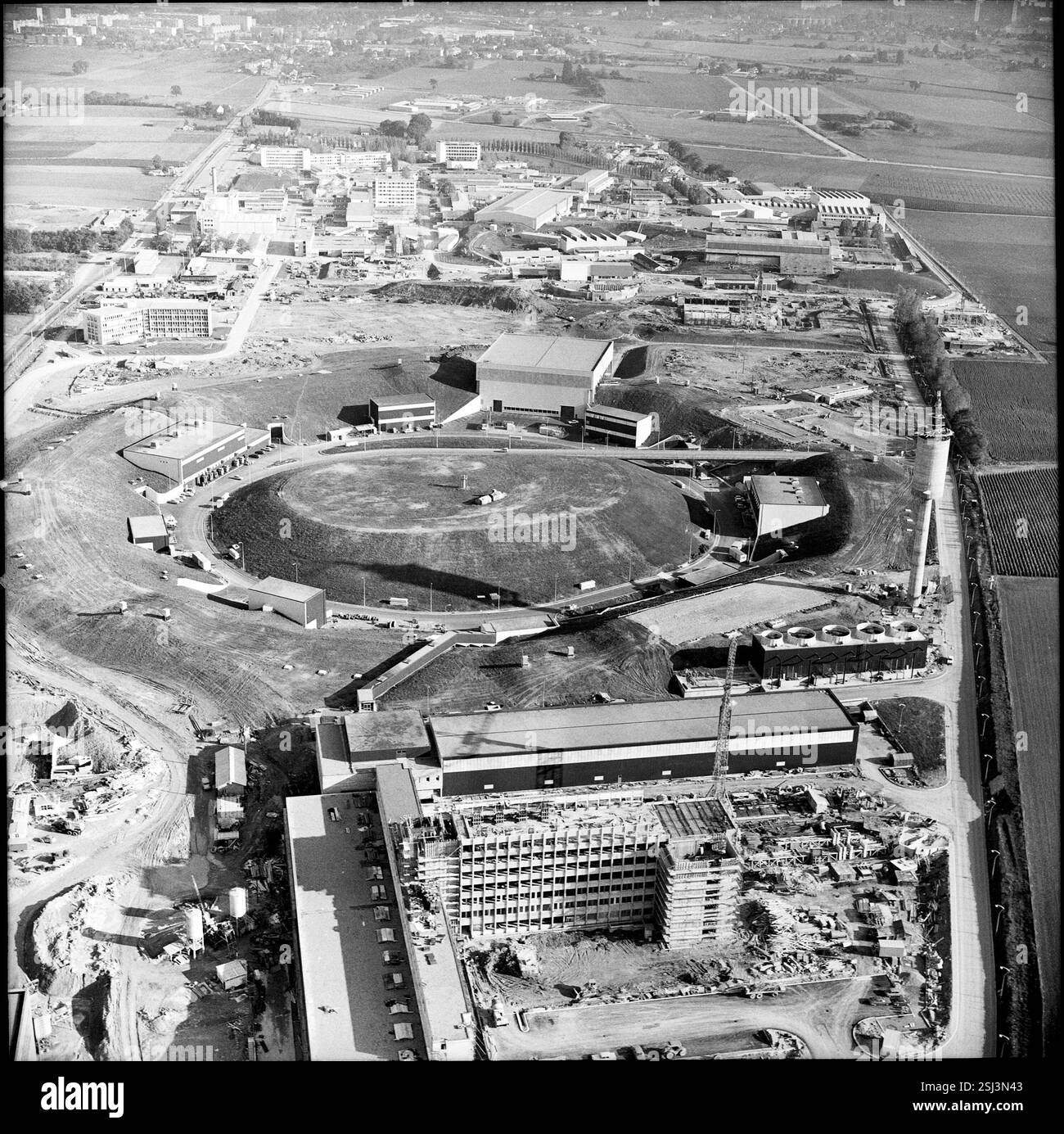 CERN Luftaufnahme 1971#CERN aerial view 1971 Stock Photo - Alamy