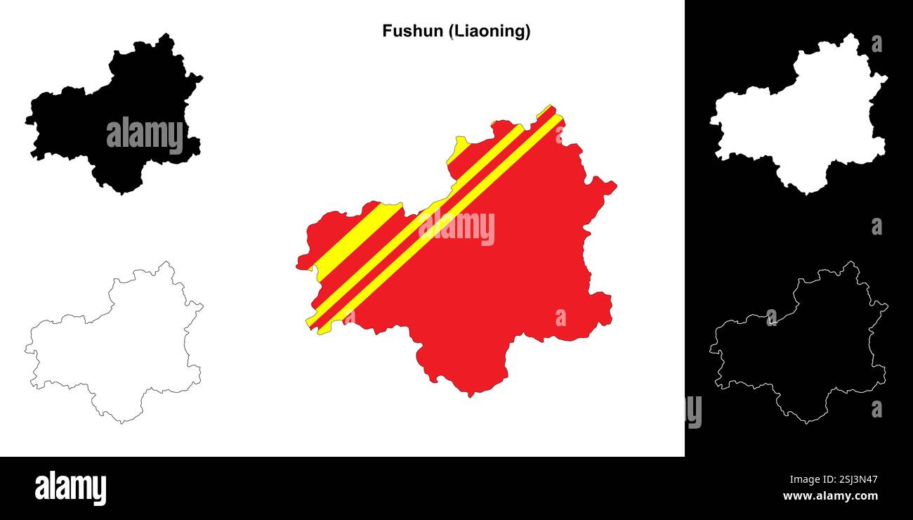 Fushun blank outline map set Stock Vector Image & Art - Alamy