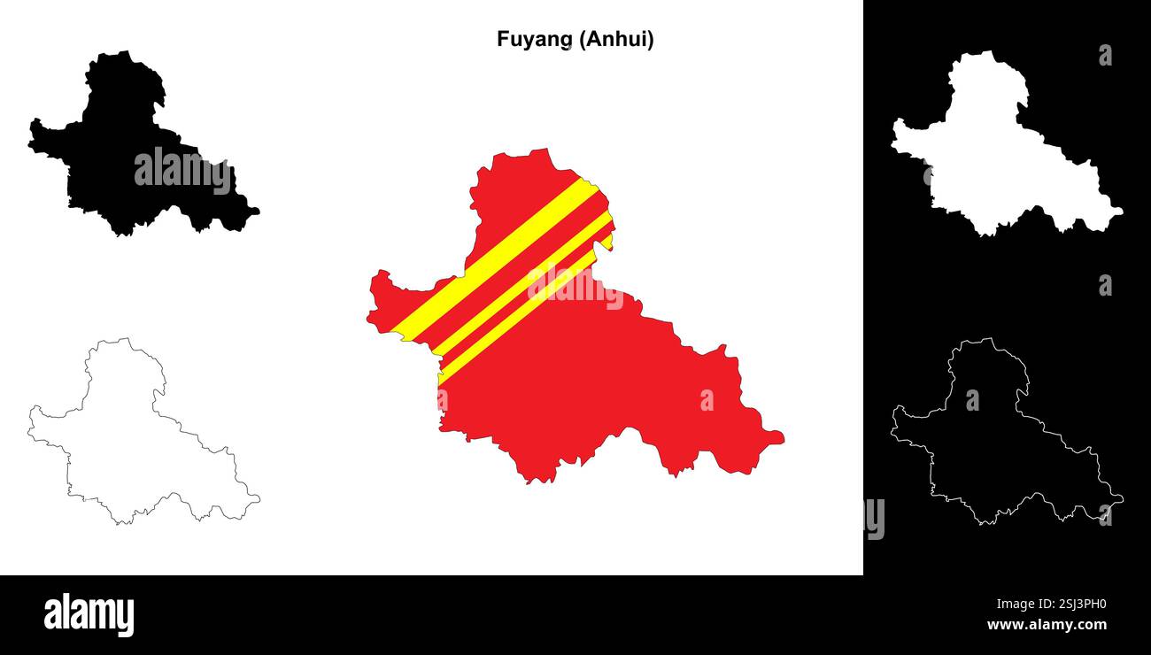 Fuyang blank outline map set Stock Vector Image & Art - Alamy
