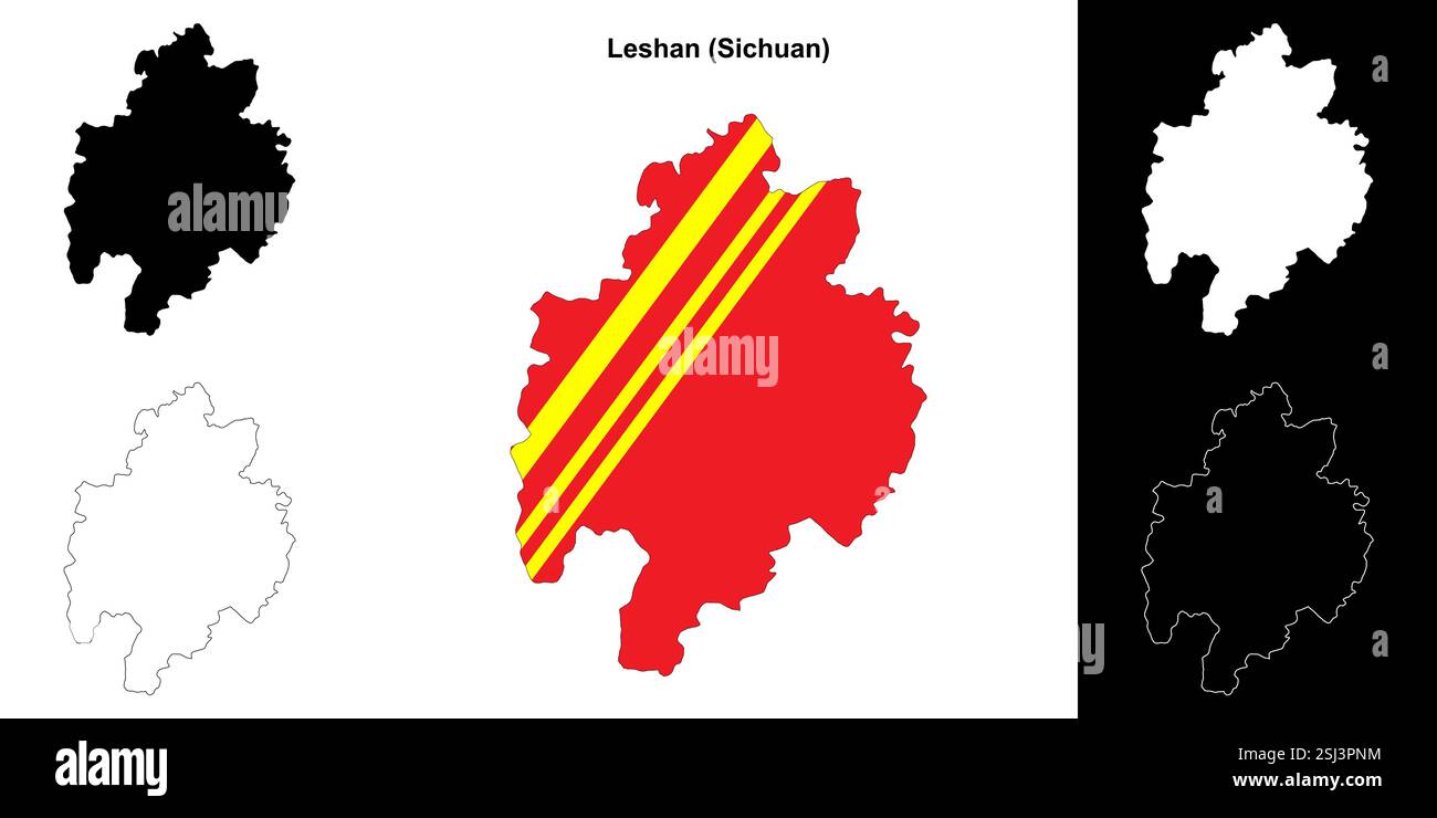 Leshan blank outline map set Stock Vector Image & Art - Alamy