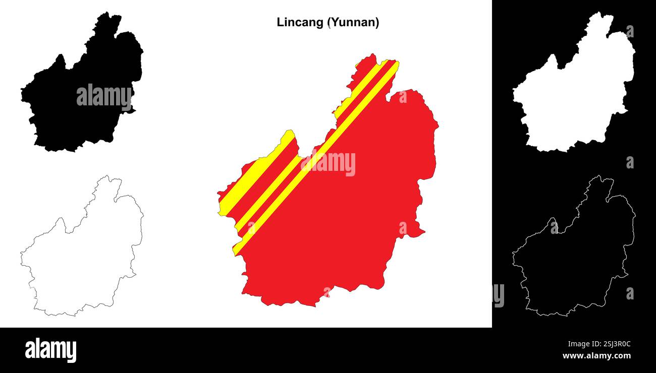 Lincang blank outline map set Stock Vector Image & Art - Alamy