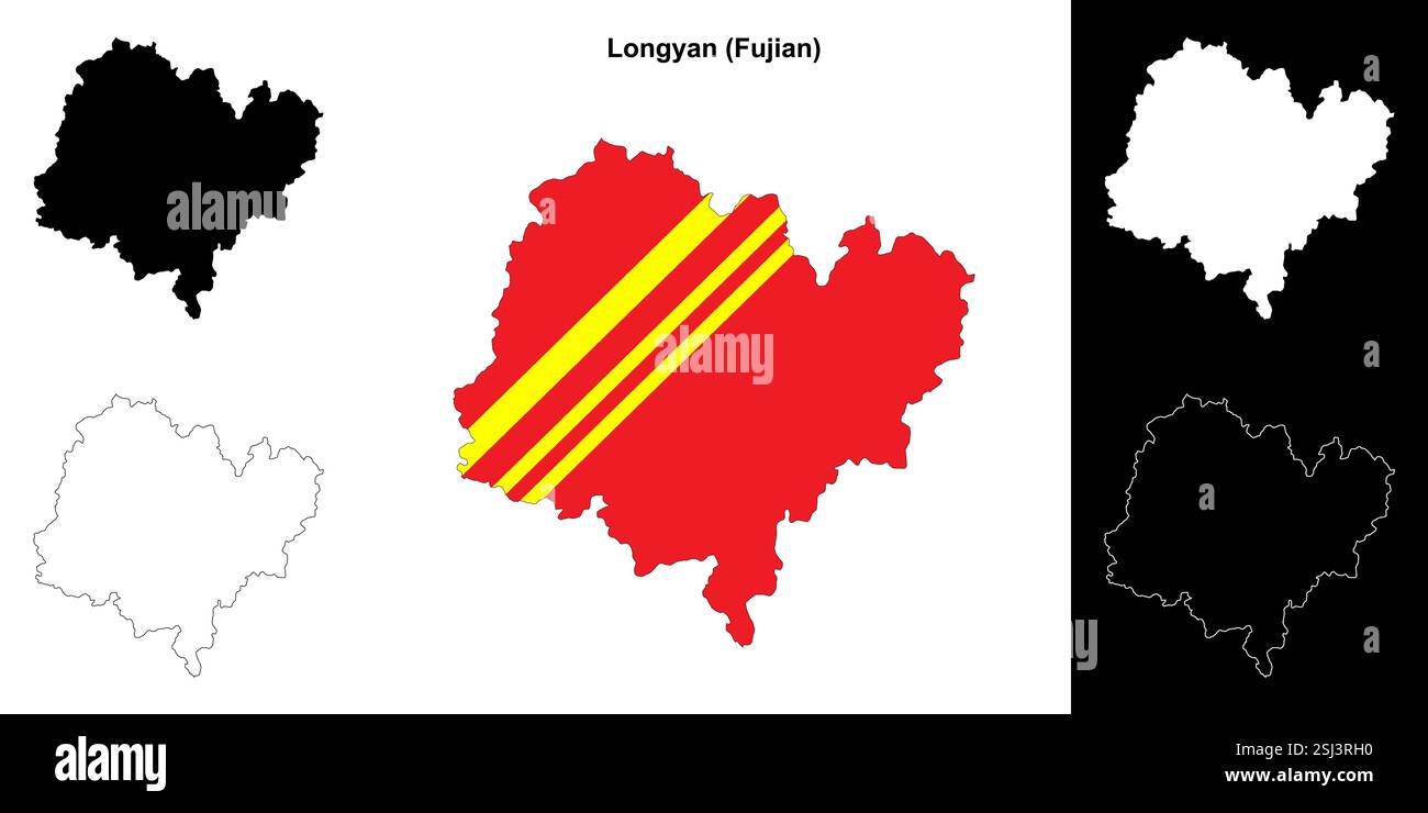 Longyan vector outline map hi-res stock photography and images - Alamy