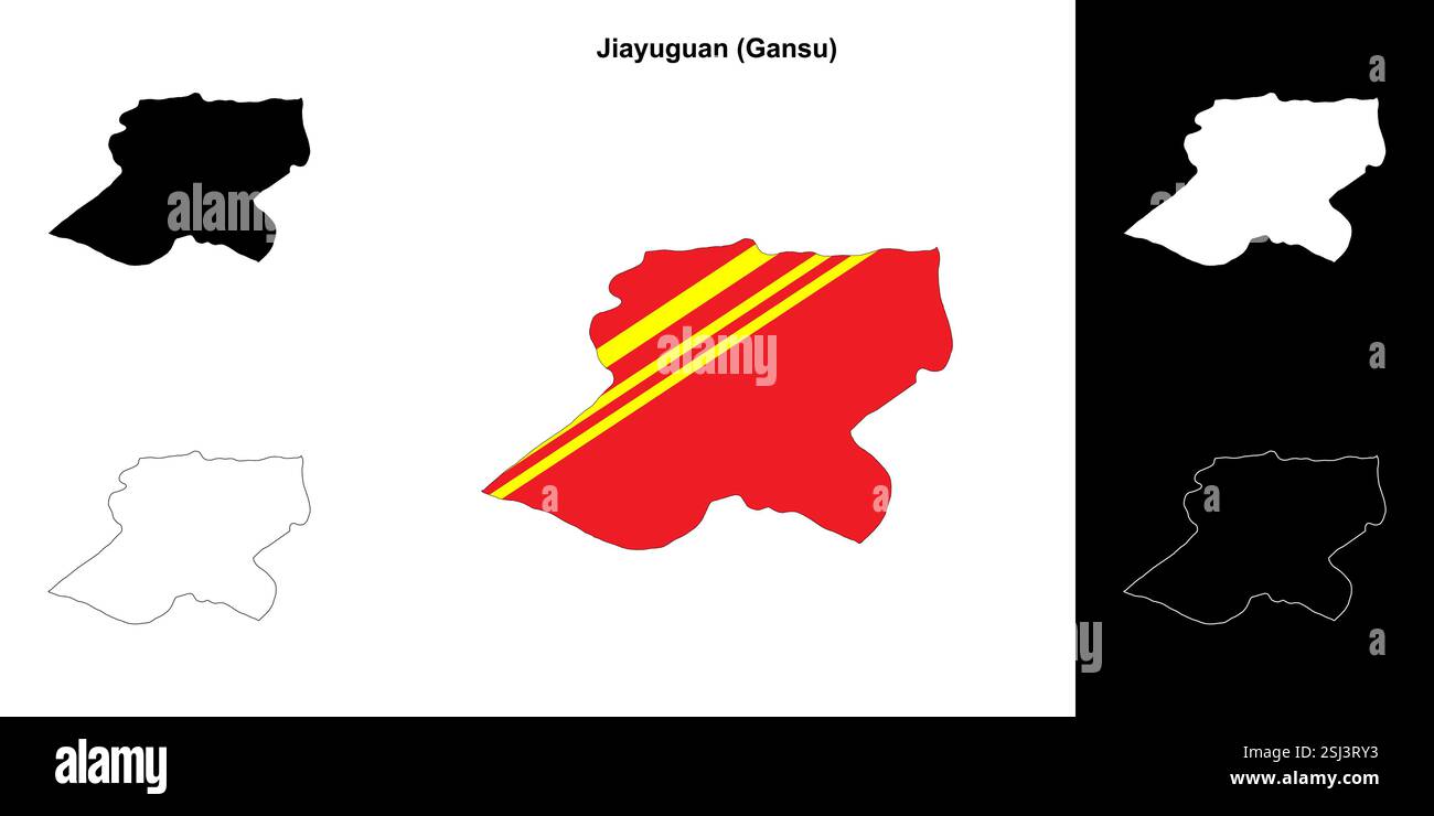 Jiayuguan blank outline map set Stock Vector Image & Art - Alamy