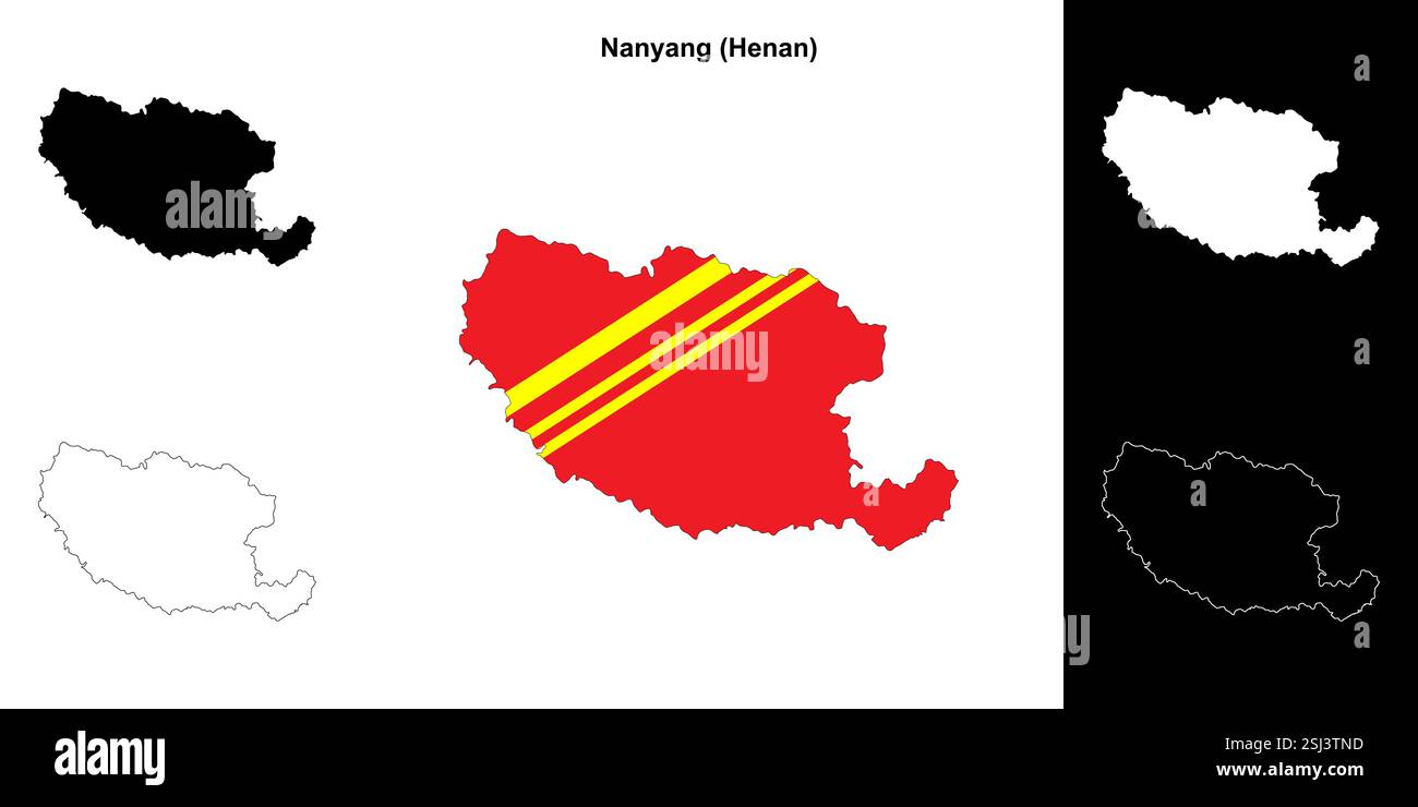 Nanyang blank outline map set Stock Vector Image & Art - Alamy