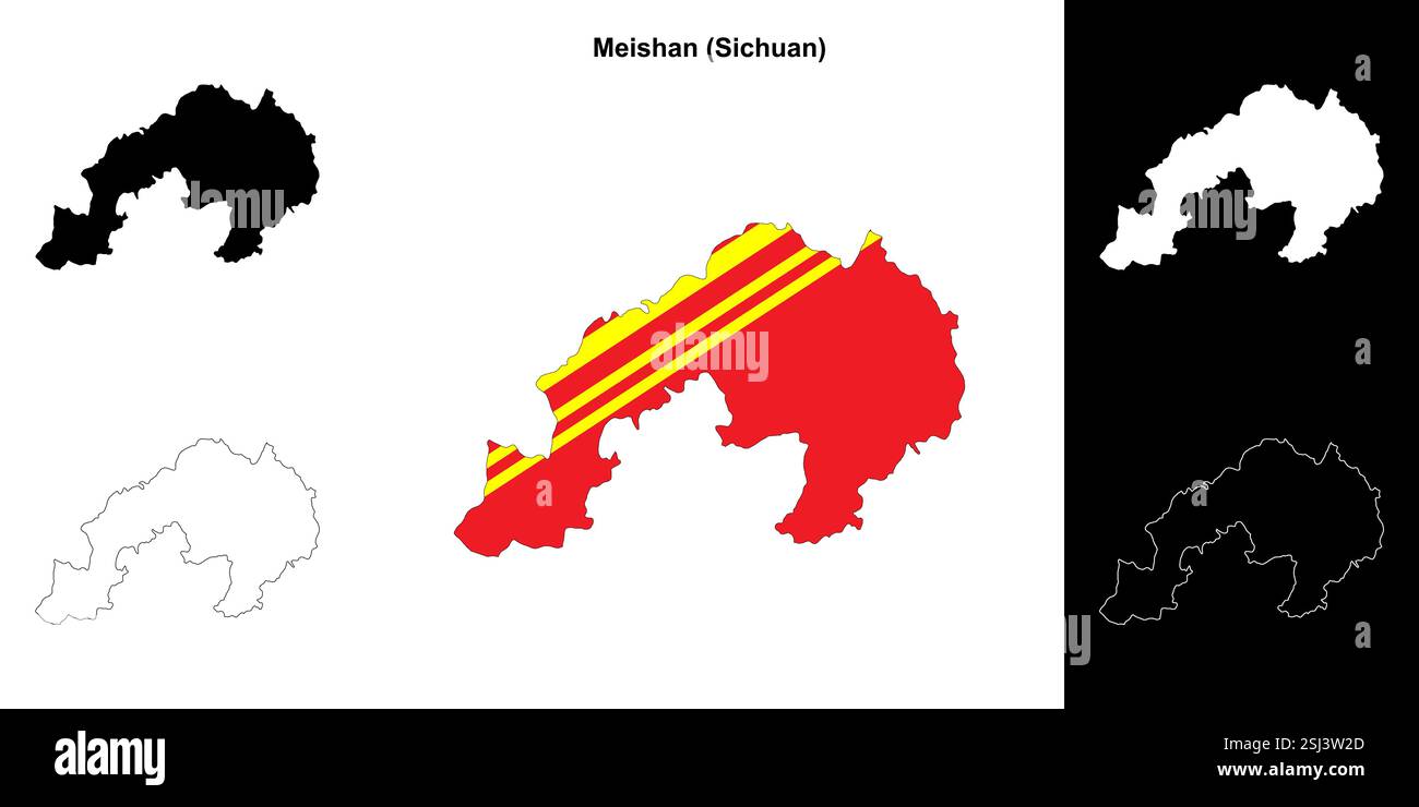 Meishan blank outline map set Stock Vector Image & Art - Alamy