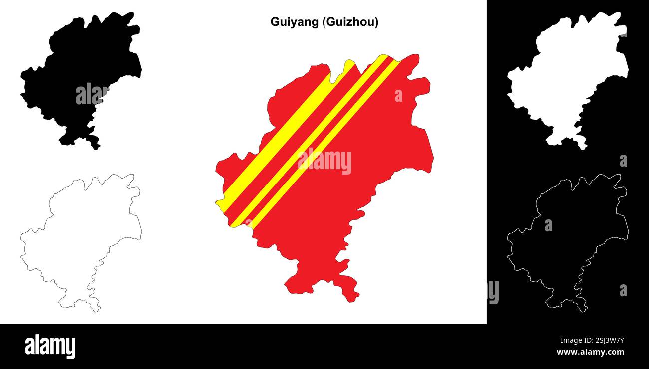 Guiyang blank outline map set Stock Vector Image & Art - Alamy