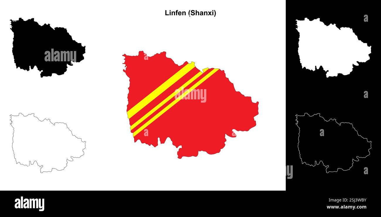 Linfen outline map hi-res stock photography and images - Alamy
