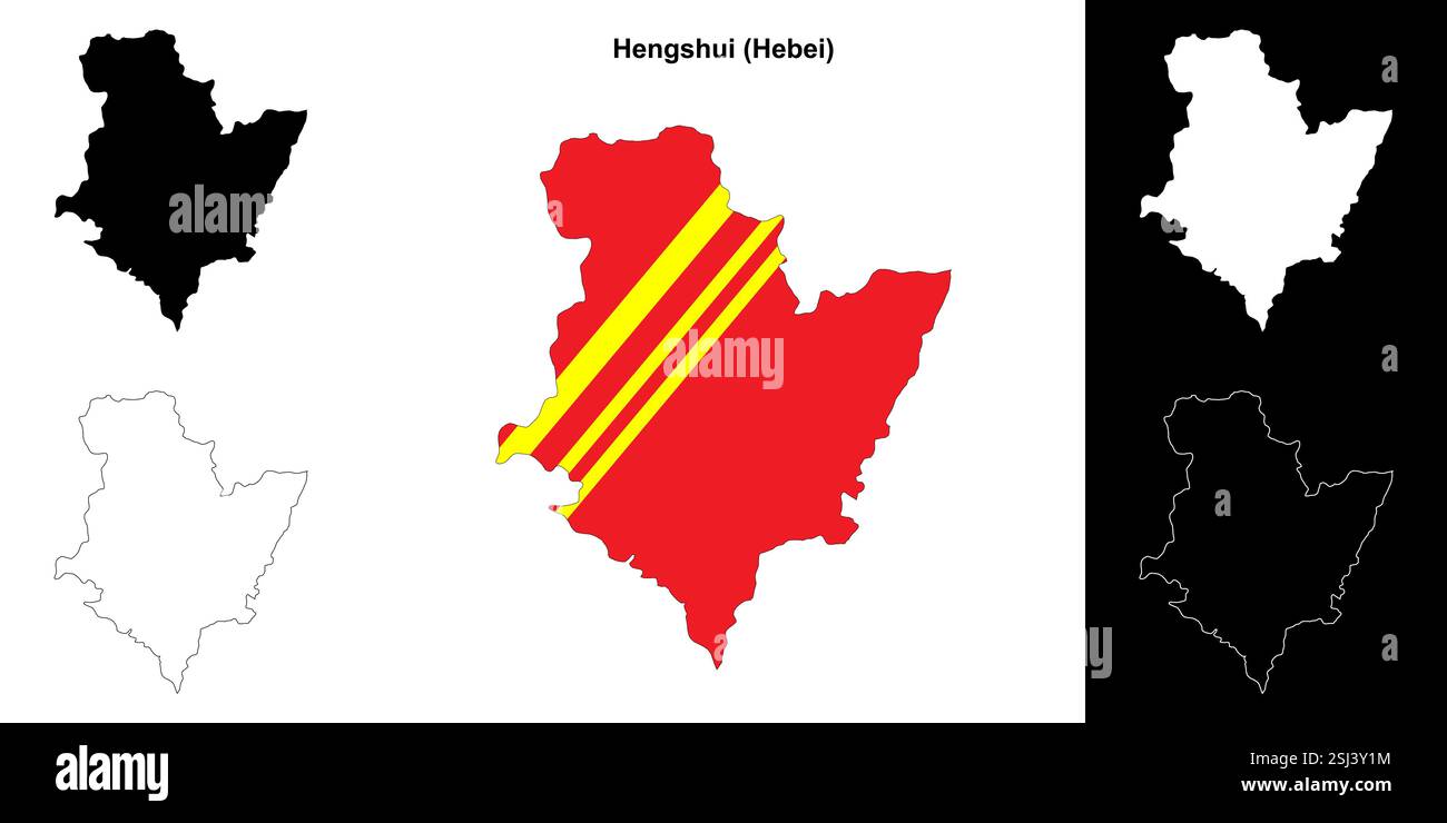 Hengshui blank outline map set Stock Vector Image & Art - Alamy