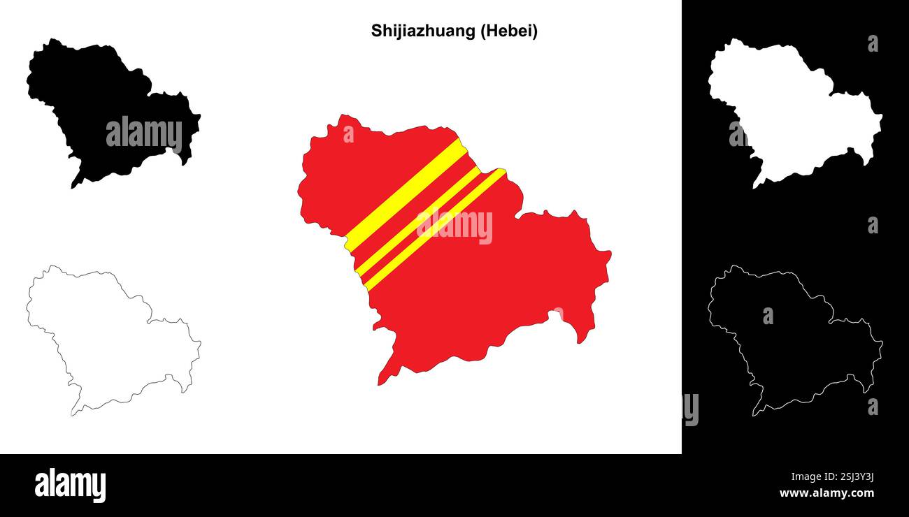 Shijiazhuang blank outline map set Stock Vector Image & Art - Alamy