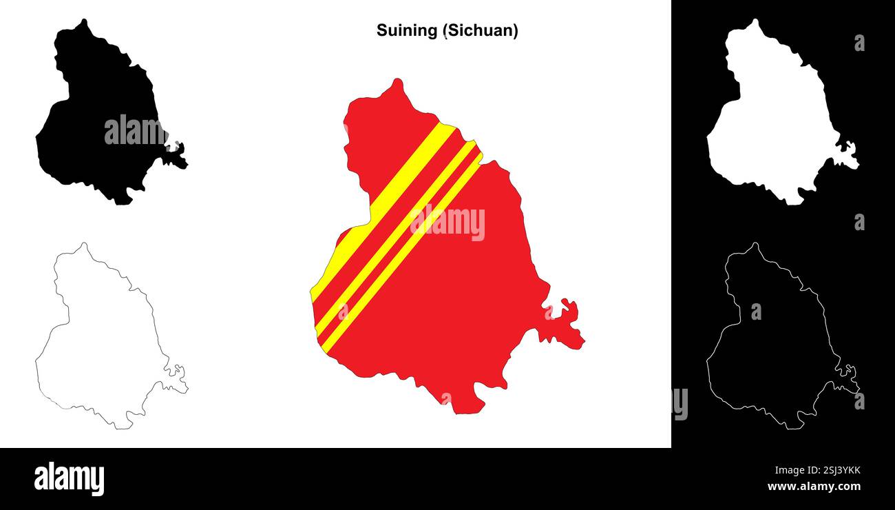 Suining blank outline map set Stock Vector Image & Art - Alamy