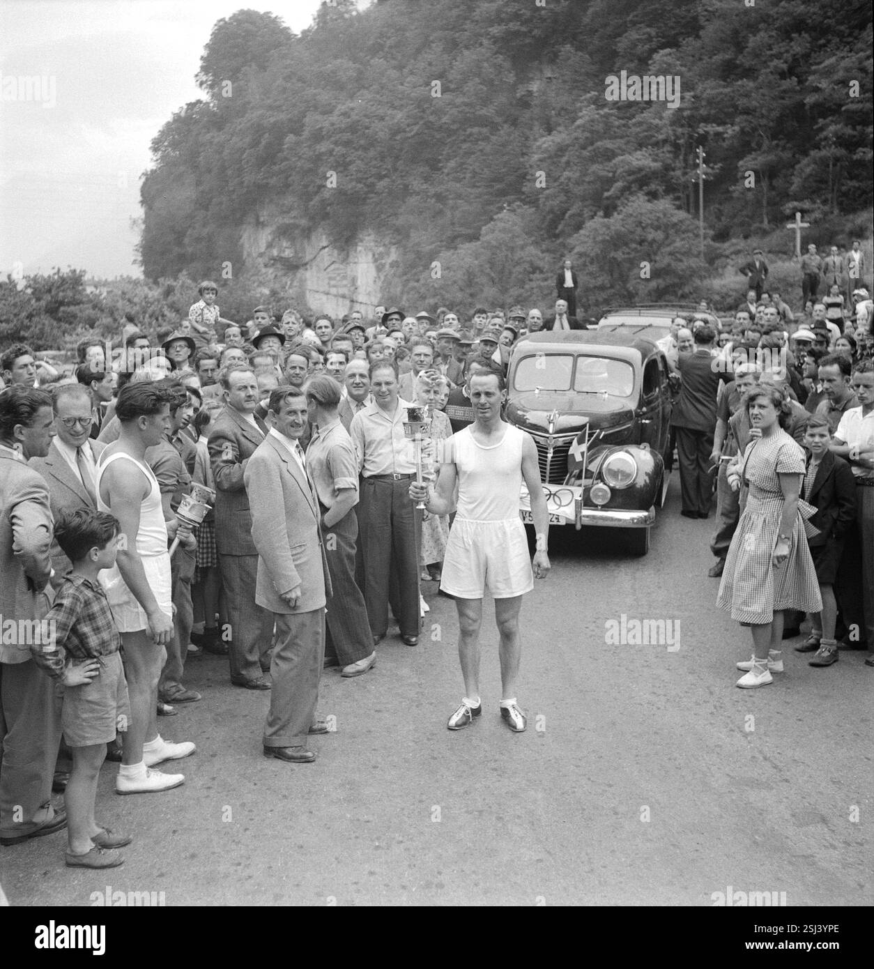 OS London 1948: die Olympische Flamme in Lausanne#Olympic Games London ...
