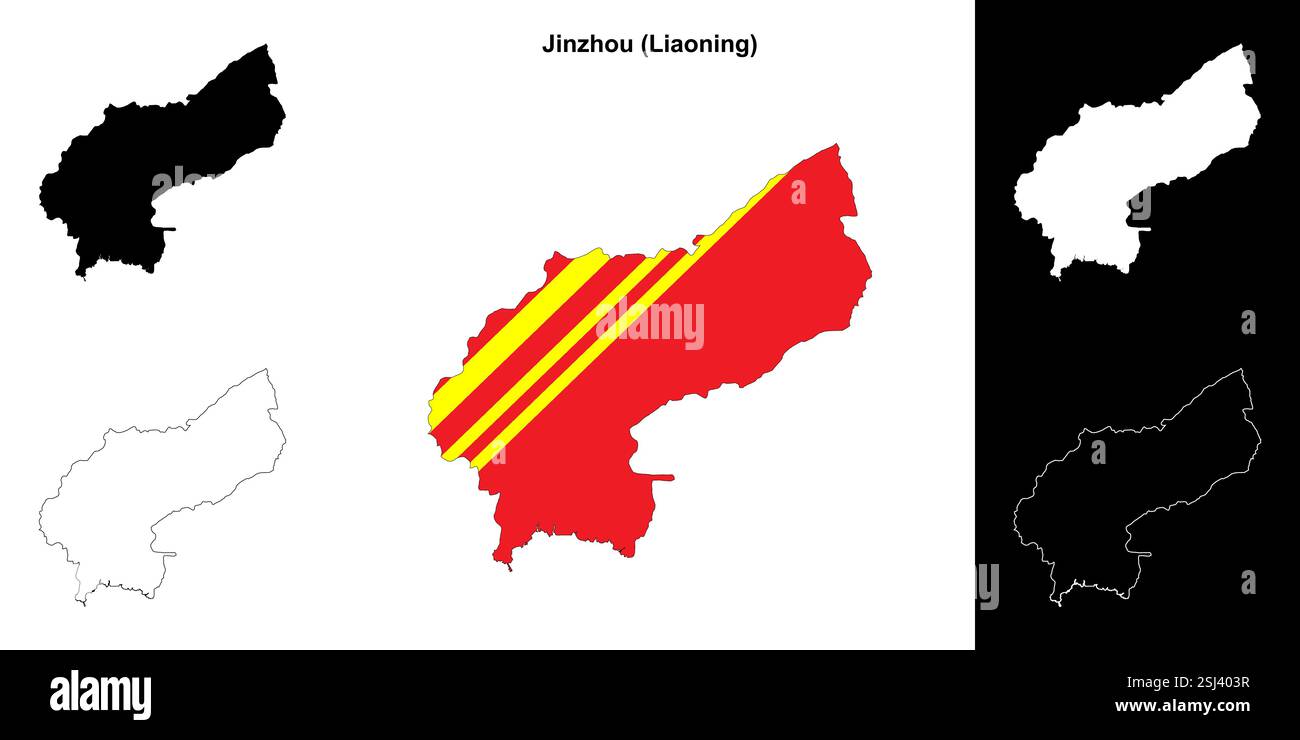 Jinzhou vector outline map hi-res stock photography and images - Alamy