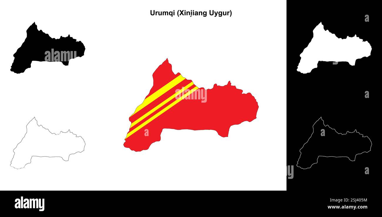Urumqi map vector hi-res stock photography and images - Alamy