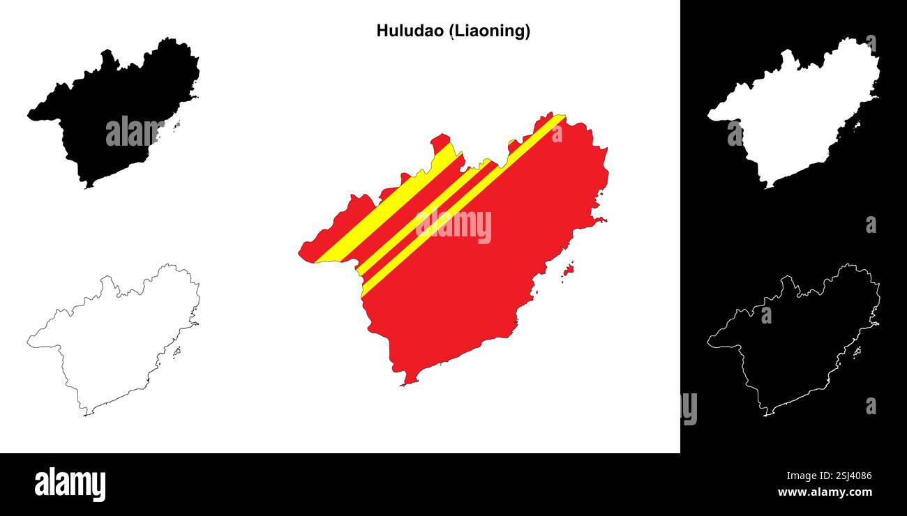 Huludao vector outline map hi-res stock photography and images - Alamy