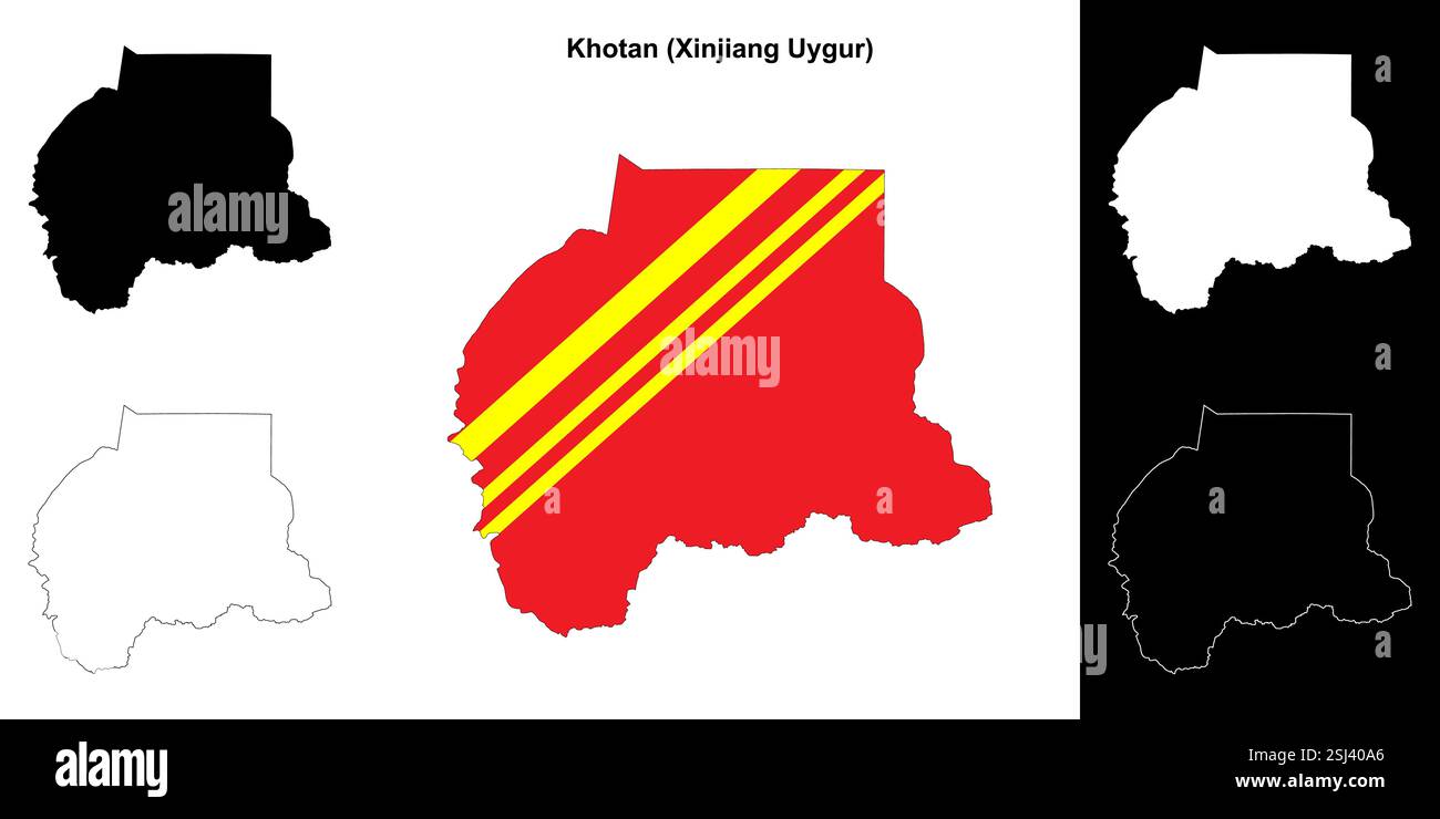 Khotan vector outline map hi-res stock photography and images - Alamy