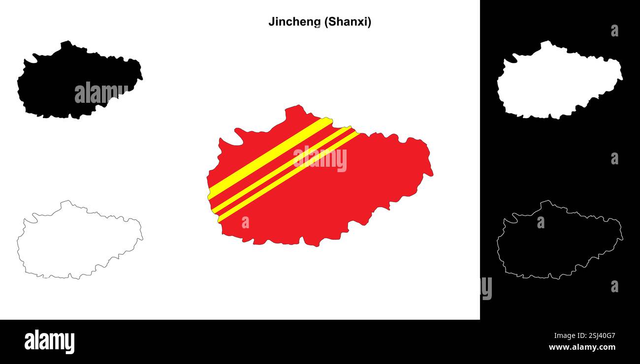 Jincheng outline map hi-res stock photography and images - Alamy