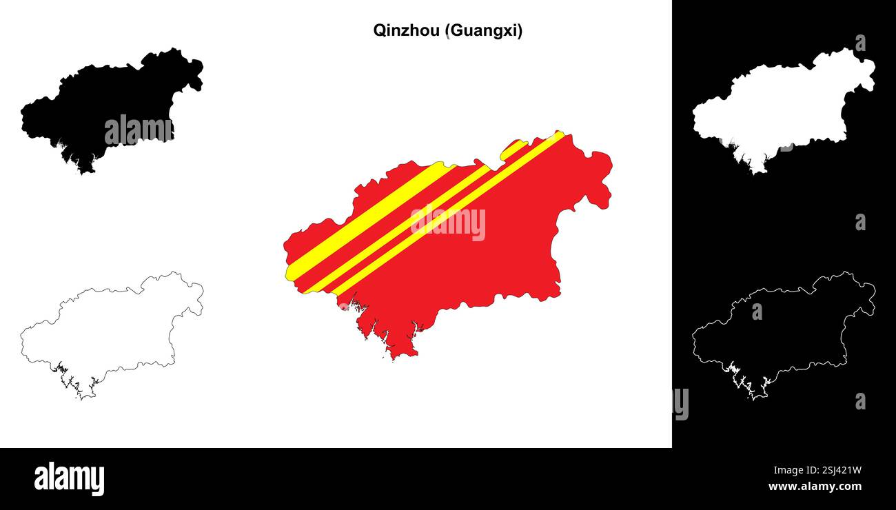 Vector map of qinzhou hi-res stock photography and images - Alamy