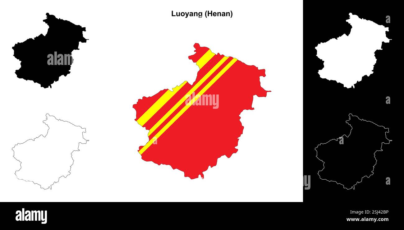 Luoyang outline map hi-res stock photography and images - Alamy
