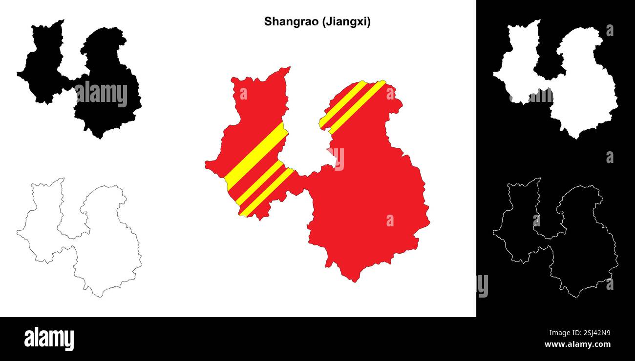 Shangrao blank outline map set Stock Vector Image & Art - Alamy