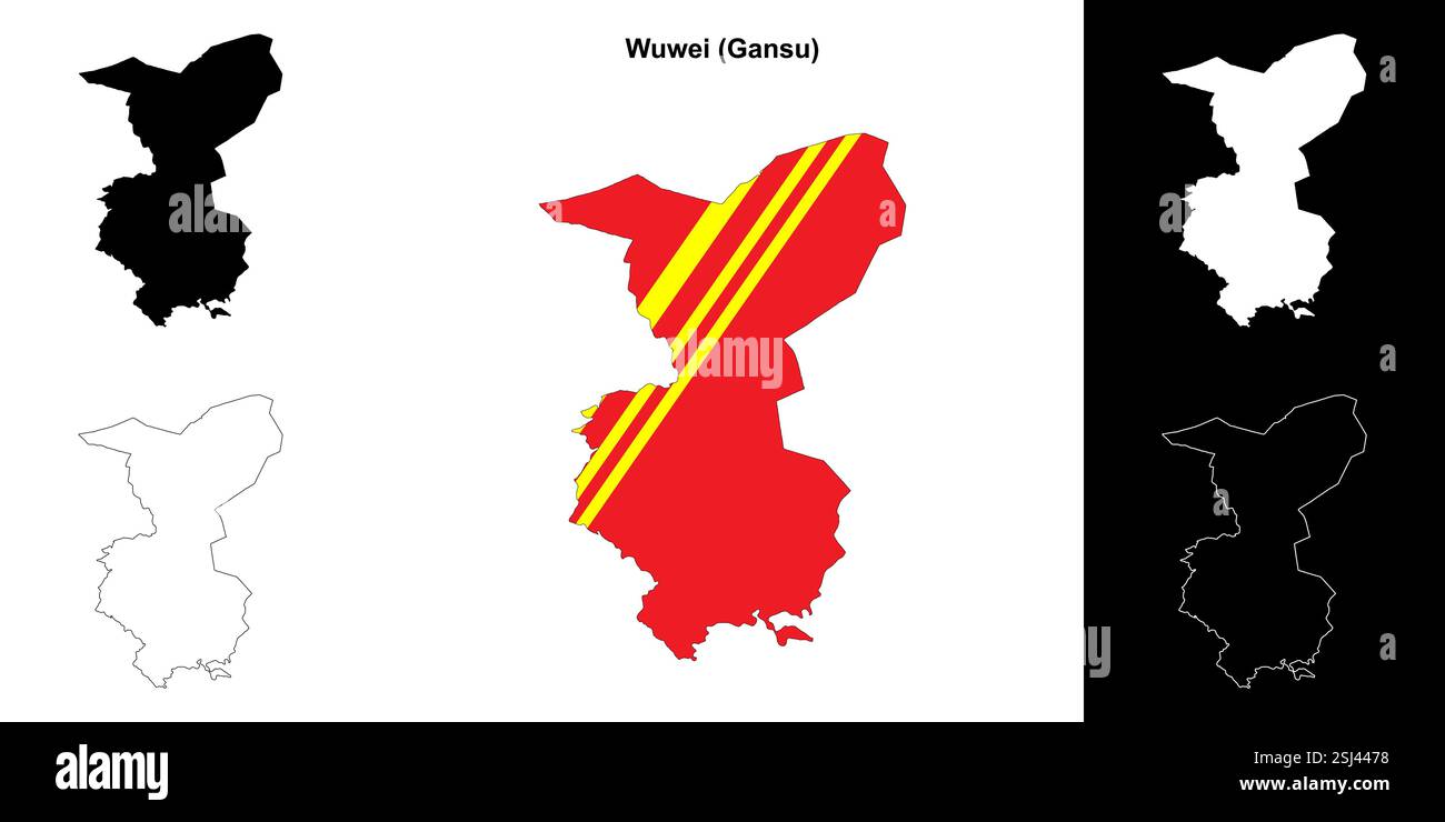 Wuwei blank outline map set Stock Vector Image & Art - Alamy