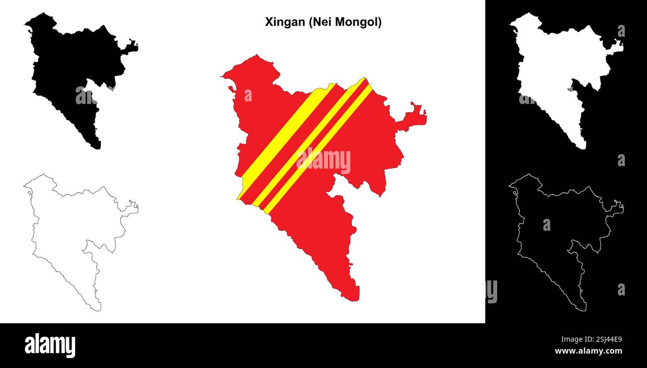 Xingan blank outline map set Stock Vector Image & Art - Alamy