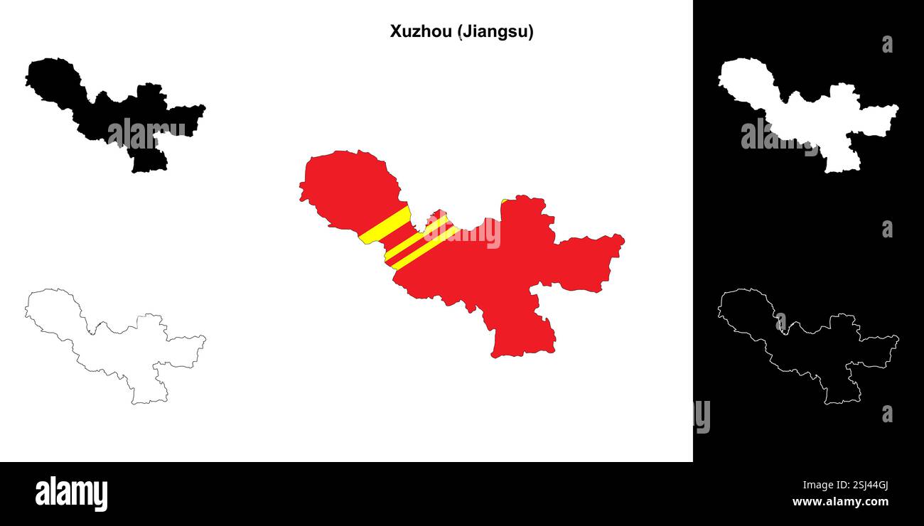 Xuzhou blank outline map set Stock Vector Image & Art - Alamy