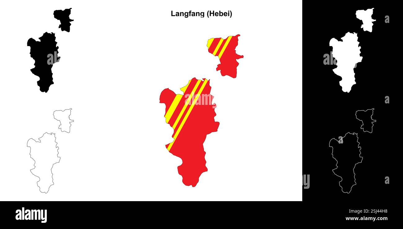 Langfang outline map hi-res stock photography and images - Alamy