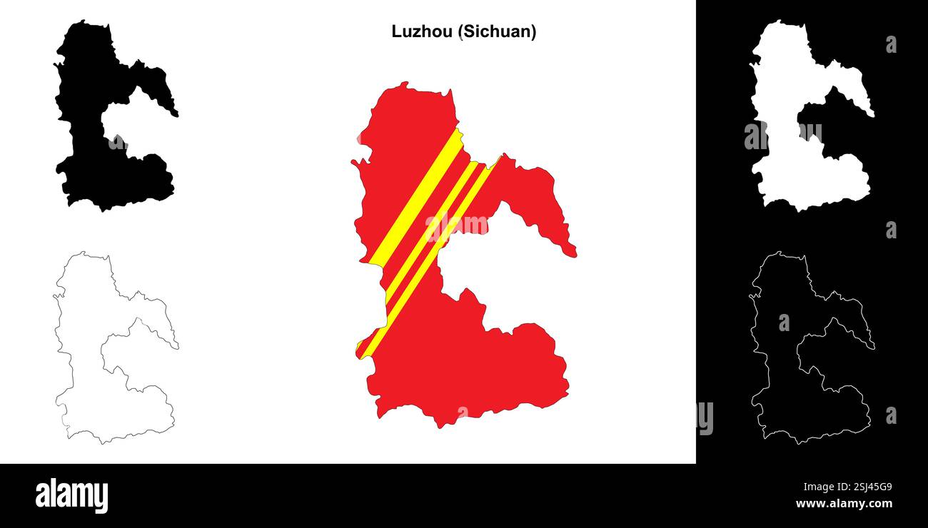 Luzhou blank outline map set Stock Vector Image & Art - Alamy