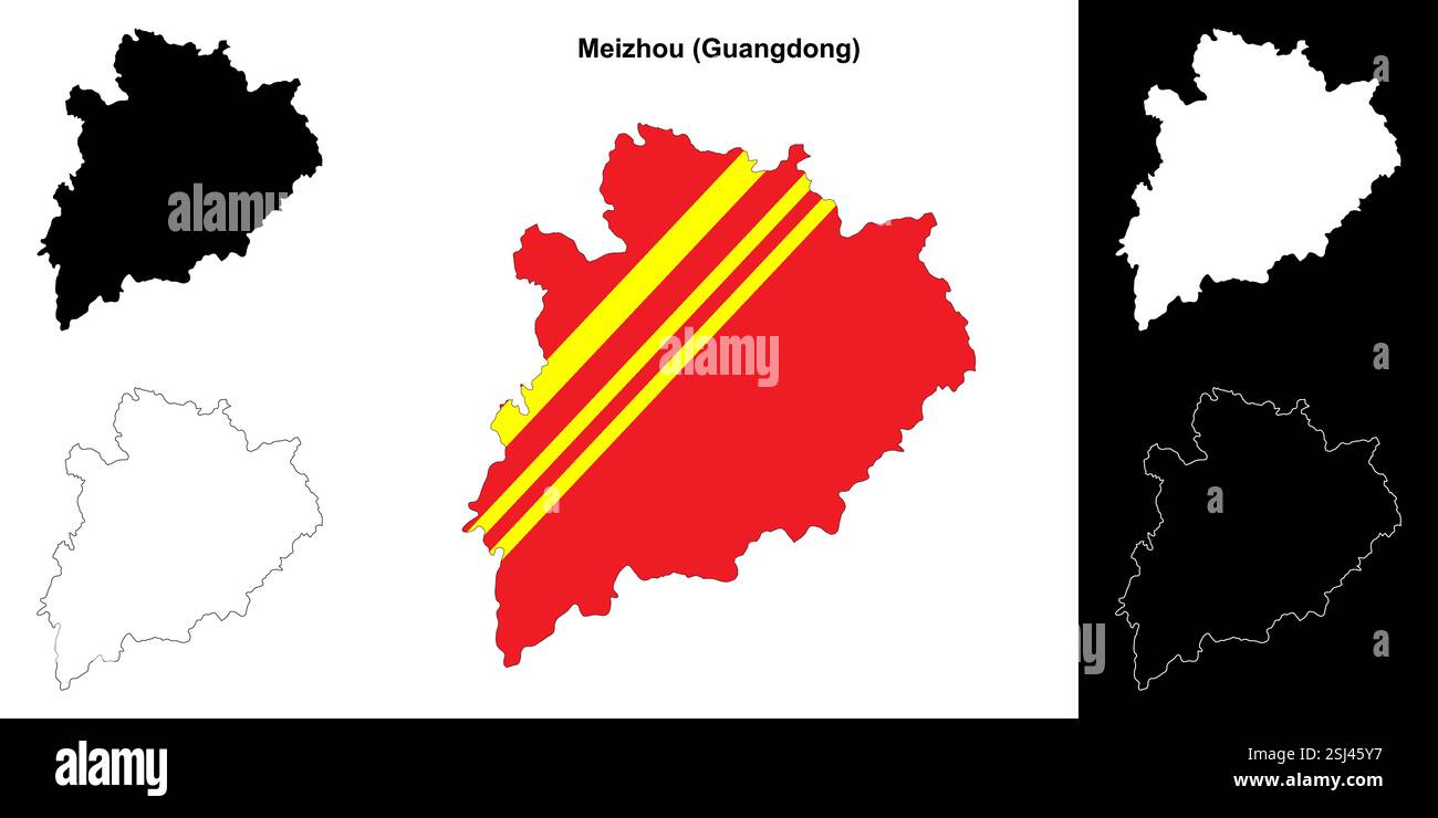 Meizhou vector outline map vector vectors hi-res stock photography and ...