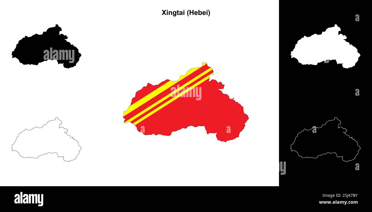 Xingtai blank outline map set Stock Vector Image & Art - Alamy