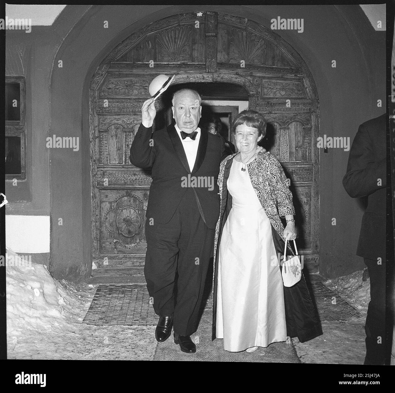 Alfred Hitchcock mit Ehefrau, um 1958#Alfred Hitchcock with Wife ...