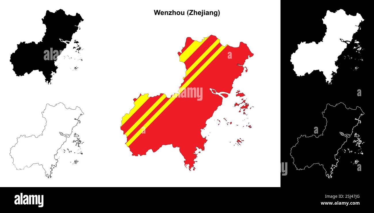 Wenzhou blank outline map set Stock Vector Image & Art - Alamy