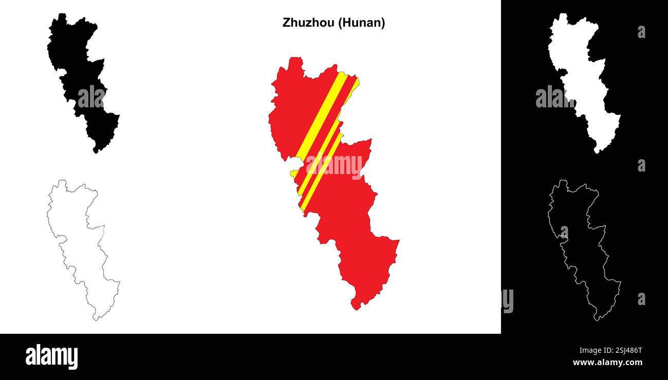 Zhuzhou outline map vector vectors hi-res stock photography and images ...