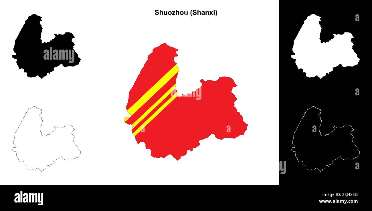 Shuozhou blank outline map set Stock Vector Image & Art - Alamy