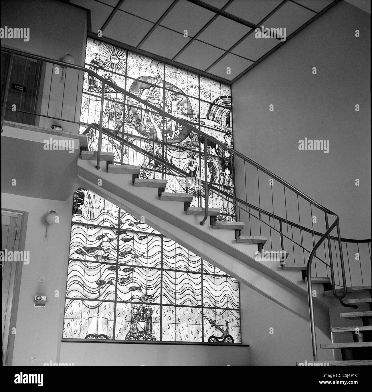 Glasgemälde von Max Hunziker im Kantonsspital Zürich, 1953#Stained ...