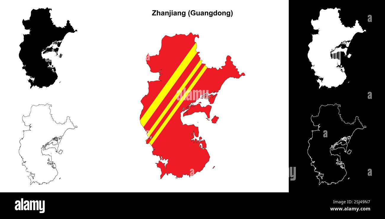 Blank zhanjiang map hi-res stock photography and images - Alamy